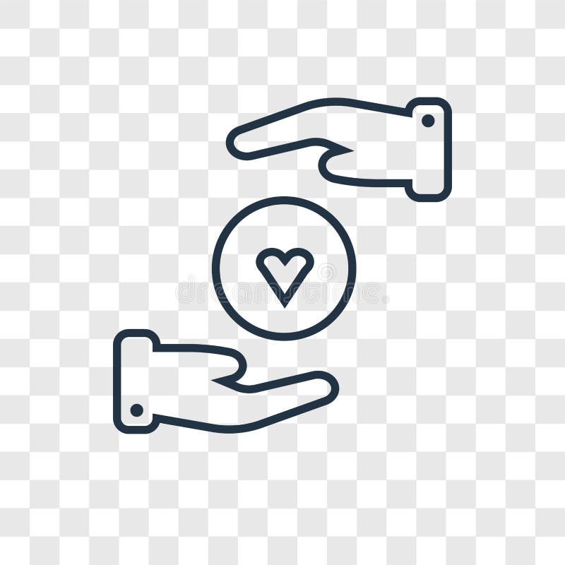 Care Concept Vector Linear Icon Isolated on Transparent Background ...