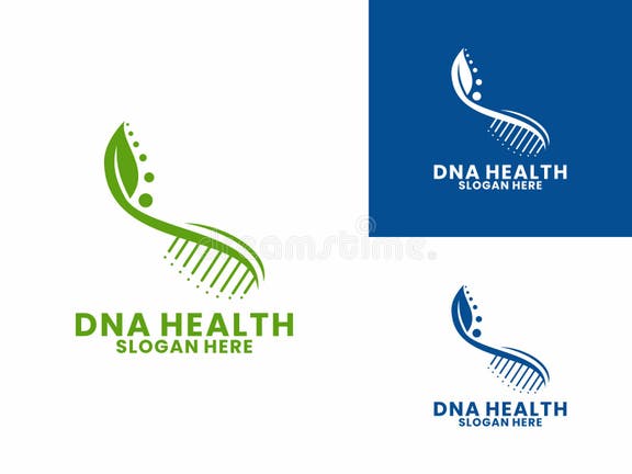 Care DNA Genetic Logo Design Template. DNA with Leaf Logo Design Vector ...