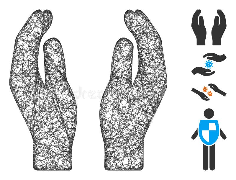 Care Hands Web Vector Mesh Illustration Stock Illustration ...