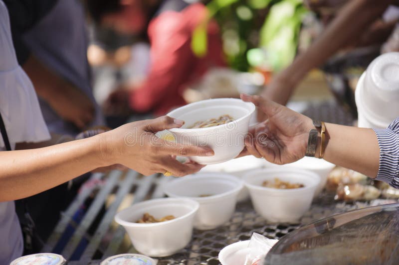 Care and Care for Homeless People - Help with Food Donations Stock ...