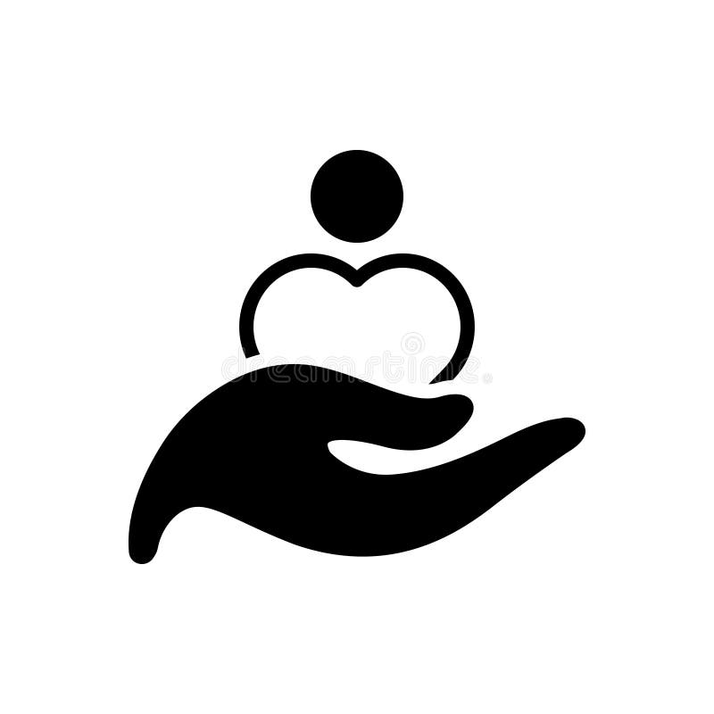 Black Solid Icon for Care, Responsibility and Safekeeping Stock Vector ...