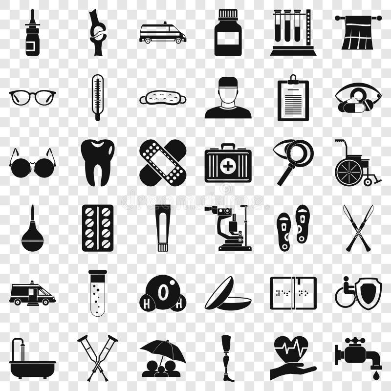 Care of Person Icons Set, Simple Style Stock Vector - Illustration of ...