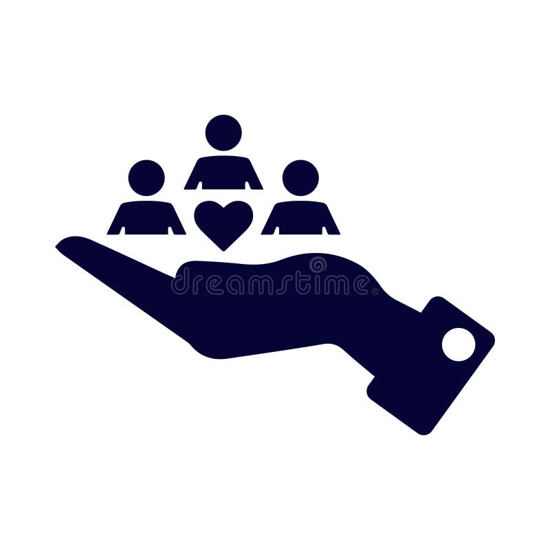 Care, Safe Person, Hand, Man on Hand Icon Stock Vector - Illustration ...