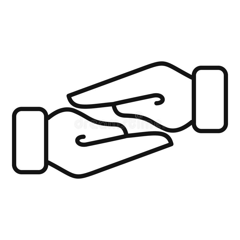 Care Support Hands Icon Outline Vector. Respiration Help Advice Stock ...