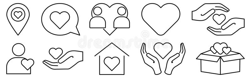 Care and support icon set stock illustration. Illustration of vector ...