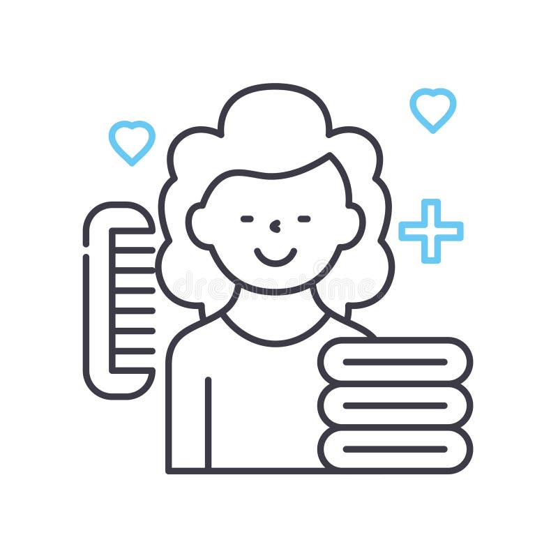 Care Worker Female Line Icon Outline Symbol Vector Illustration