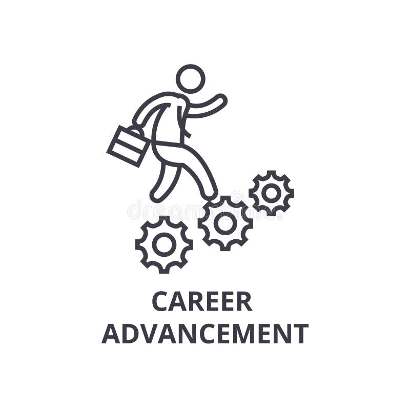 Career Advancement Thin Line Icon, Sign, Symbol, Illustation, Linear ...