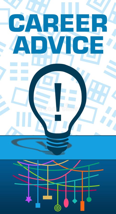 Career Advice Blue Bulb Texture Text Vertical Stock Illustration ...