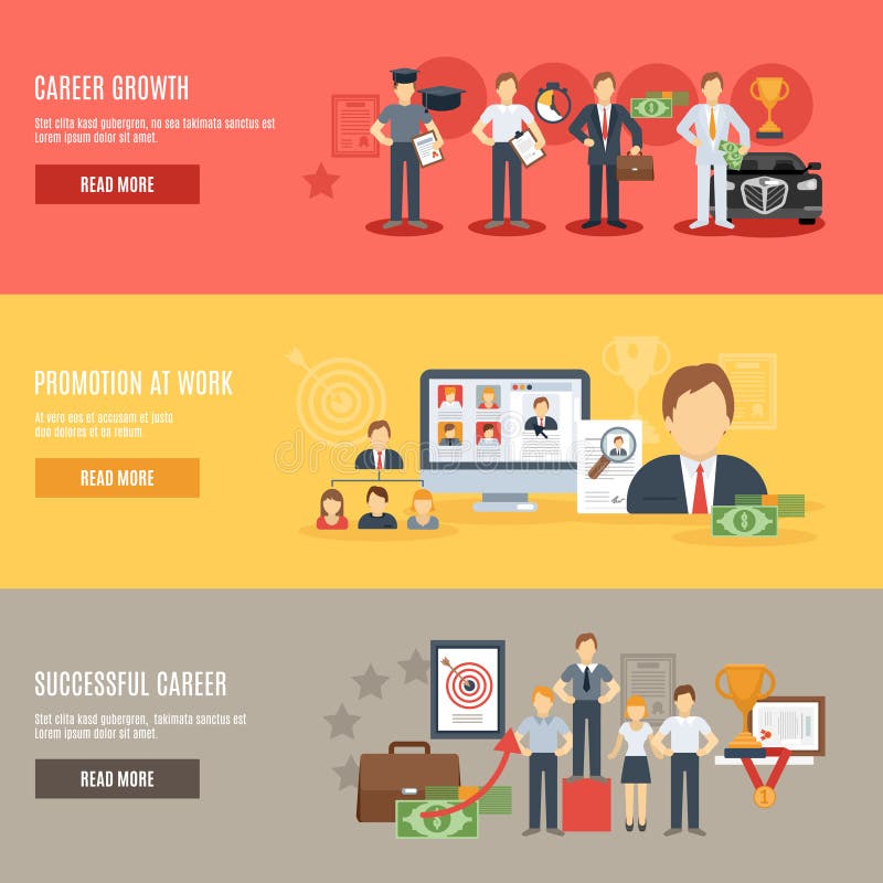 Career Banner Set stock vector. Illustration of line - 210414082