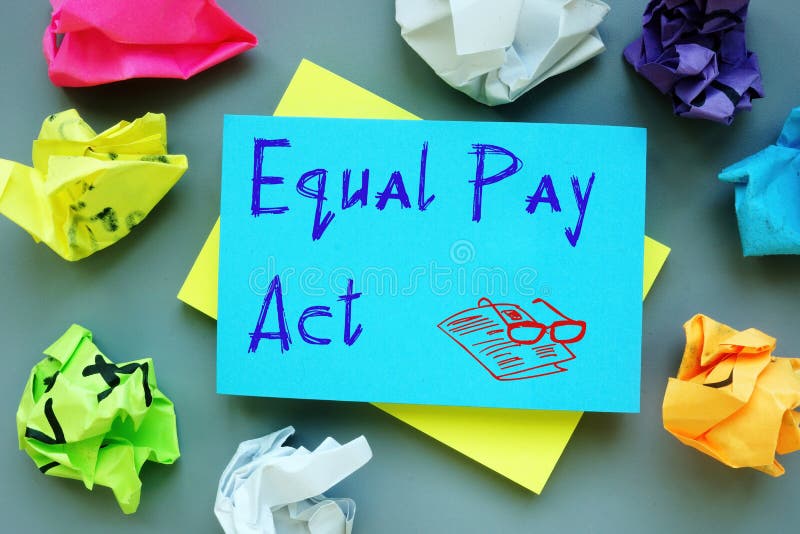 Career Concept about Equal Pay Act with Sign on the Sheet Stock Photo ...