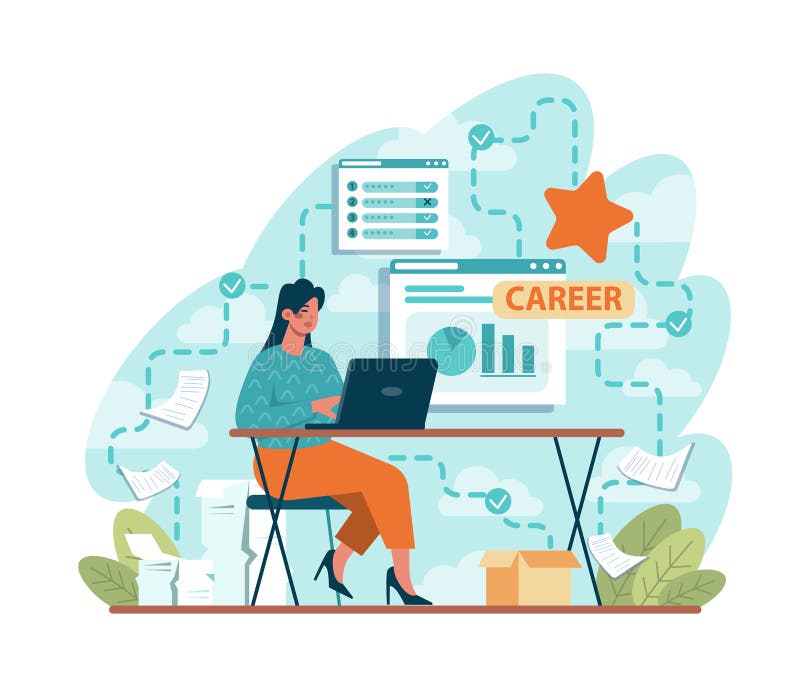 Career Concept. Idea of Personal Professional Progress Stock Vector ...