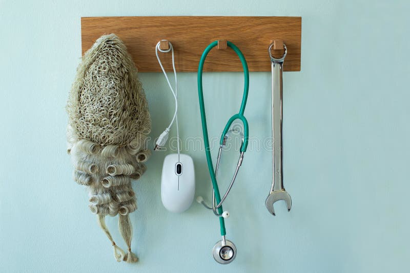 Career Concept with Tools Associated with Different Professions Hanging ...