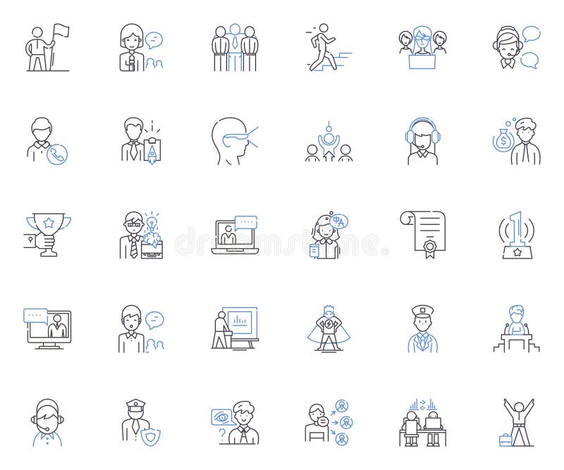 Career and Coordination Line Icons Collection. Navigation, Planning ...