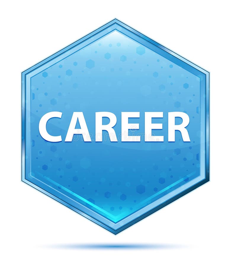 Career Crystal Blue Hexagon Button Stock Illustration - Illustration of ...