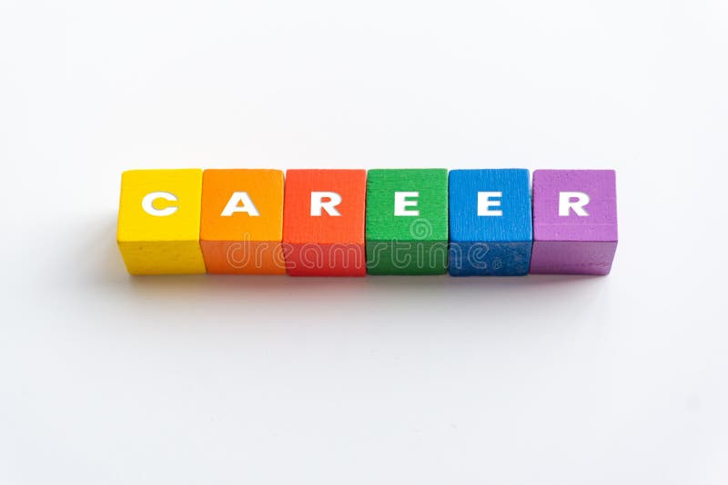 CAREER Cube Blocks on White Background. Wooden Blocks with the Word ...