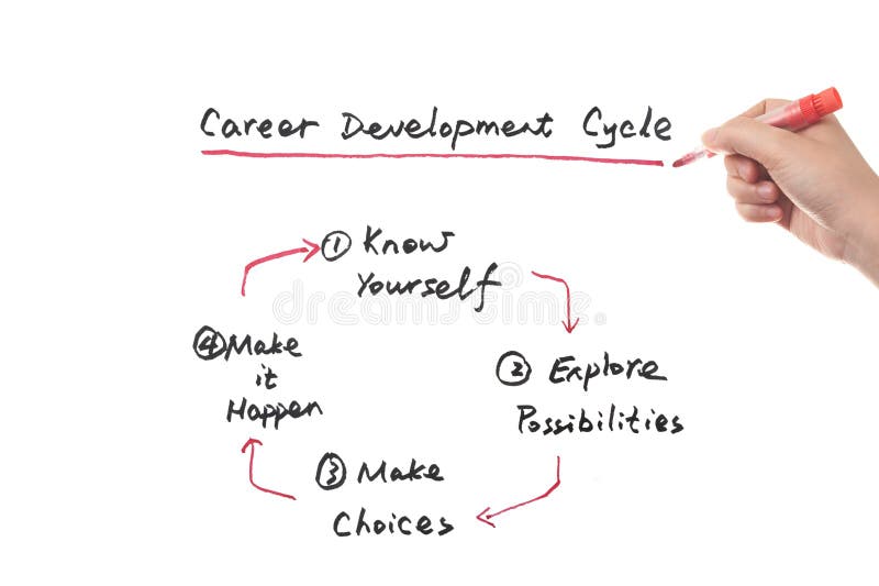 Career Flow Chart Blue Marker Stock Photo - Image of business, chart ...