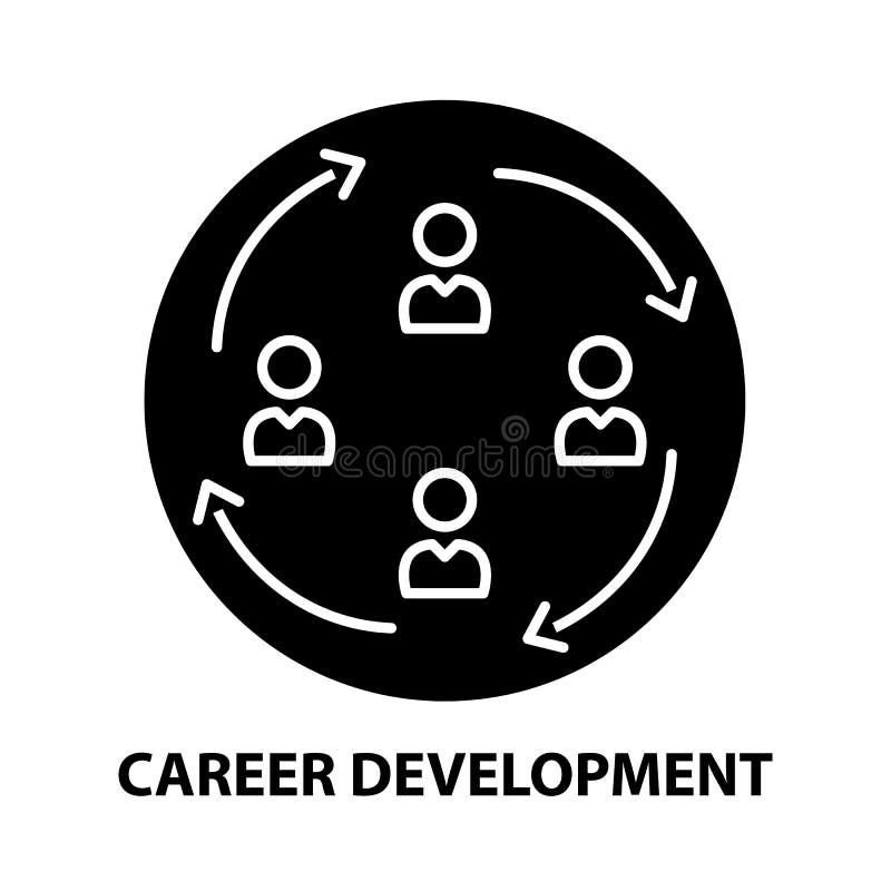 Career Development Icon, Black Vector Sign with Editable Strokes ...