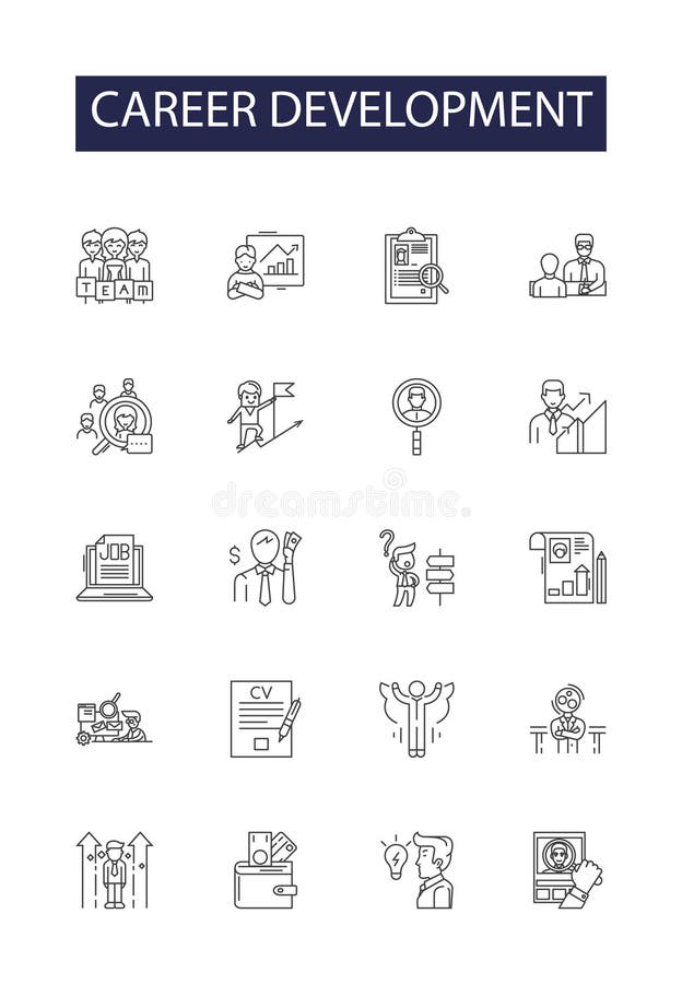 Career Development Line Vector Icons and Signs. Development ...