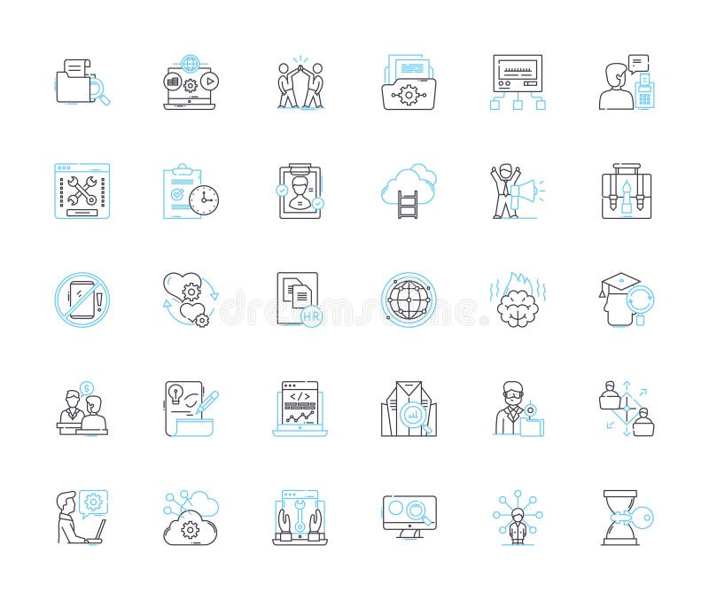Career Development Linear Icons Set. Growth, Ambition, Potential ...