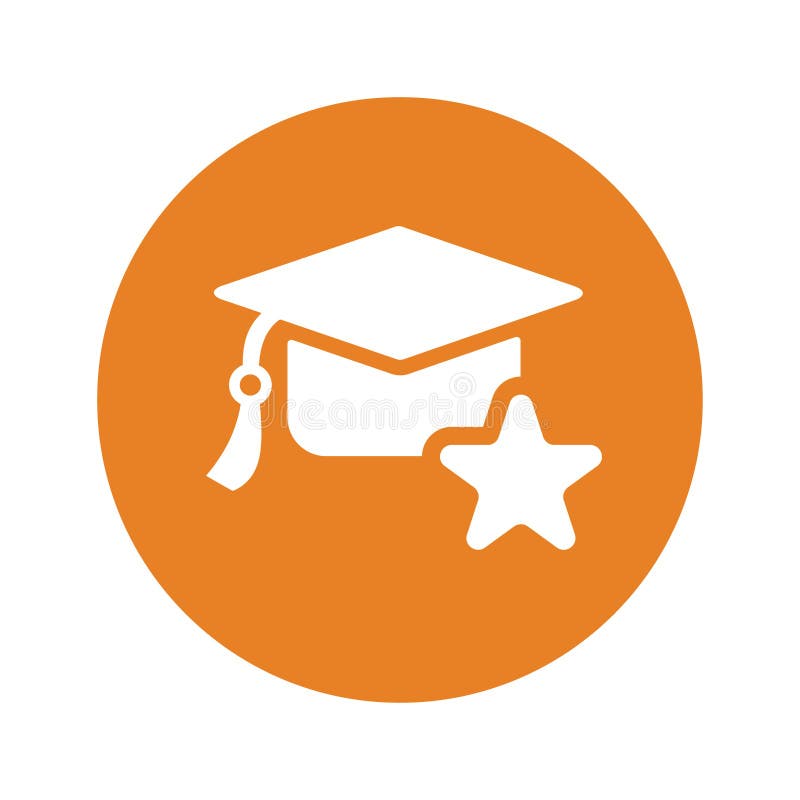 Career, Education Icon. Orange Color Vector EPS Stock Illustration ...