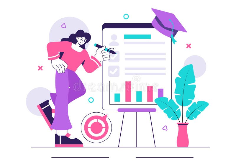 Career Education Vector Illustration Featuring a Growth Oriented ...