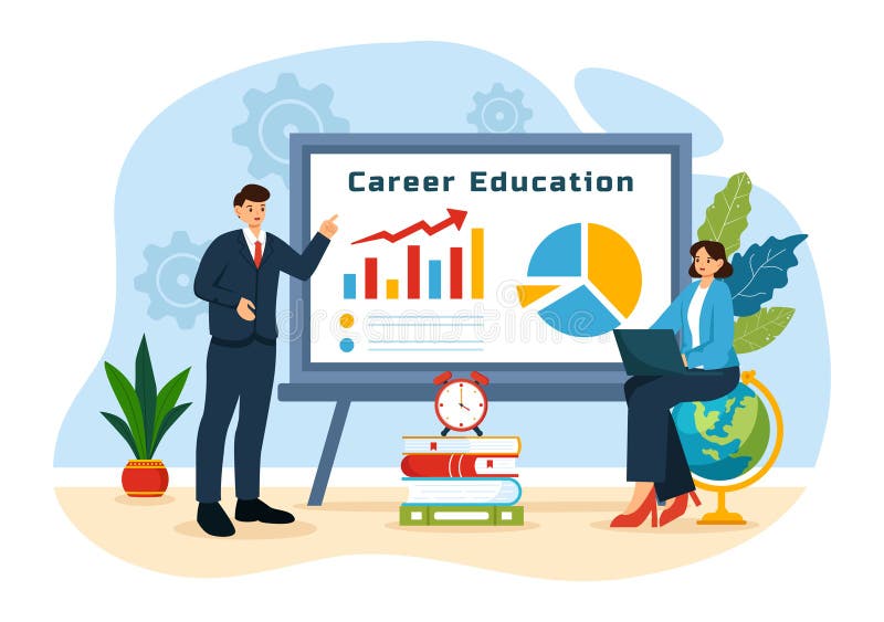 Career Education Vector Illustration with Growth Concept Learning Model ...