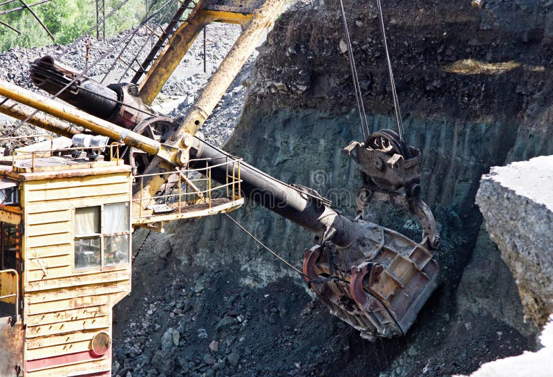 Career Excavator at the Iron Ore Opencast Mine Stock Photo - Image of ...