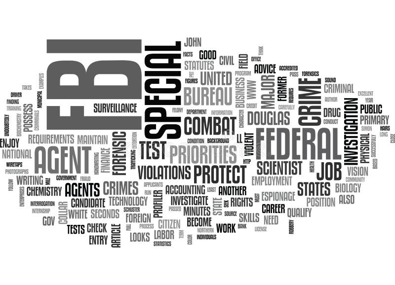 A Career with the Fbi Word Cloud Stock Illustration - Illustration of ...