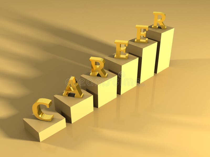 Career Ladder of Blocks To the Opened Door To Sky Stock Photo - Image ...