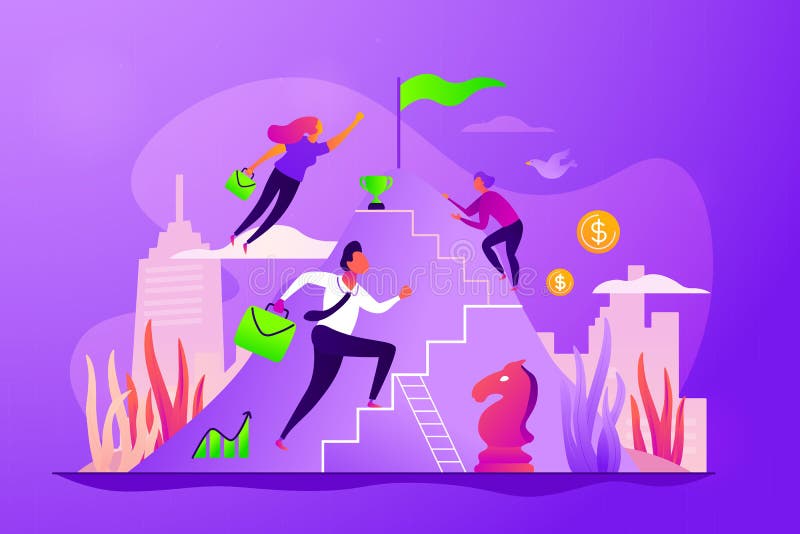 Career Growth Concept Vector Illustration. Stock Vector - Illustration ...