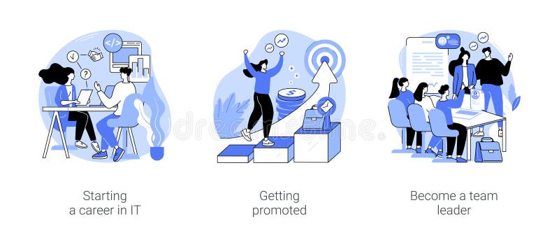 It Career Growth Isolated Cartoon Vector Illustrations Se Stock Vector ...