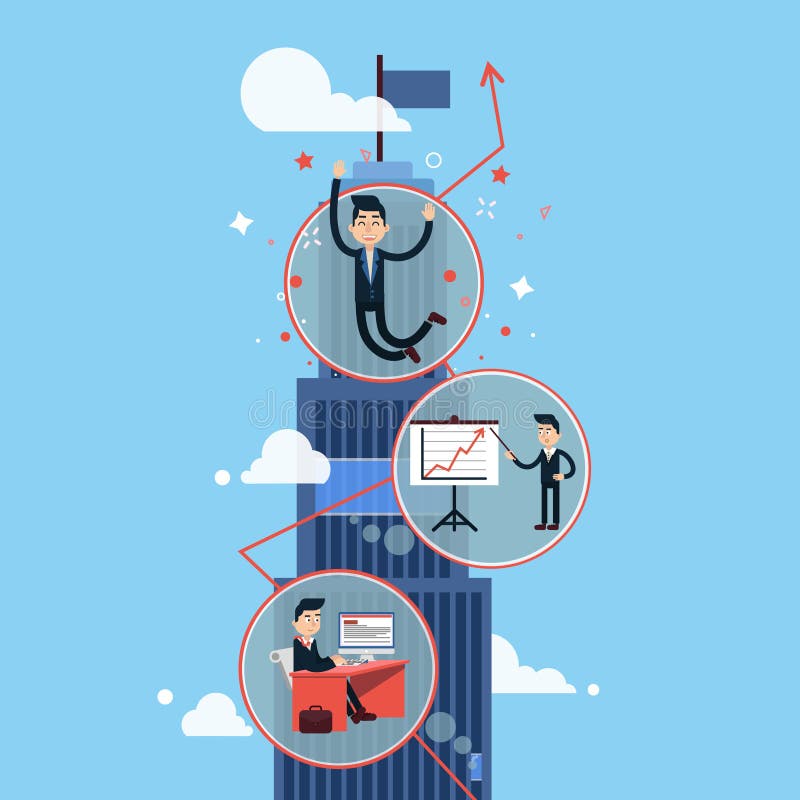 Career Growth - Successful Businessman Stock Vector - Illustration of ...
