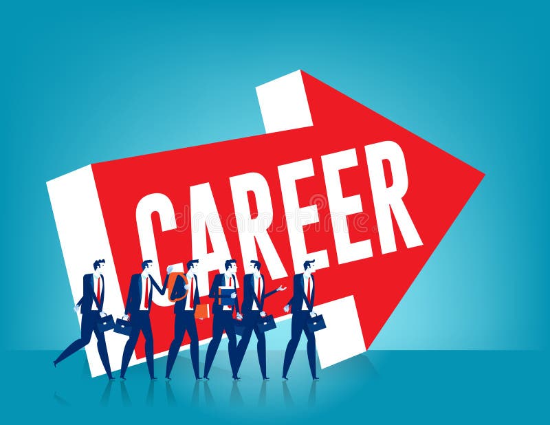 Career Growth To Success. Personal Team Working Together Stock Vector ...
