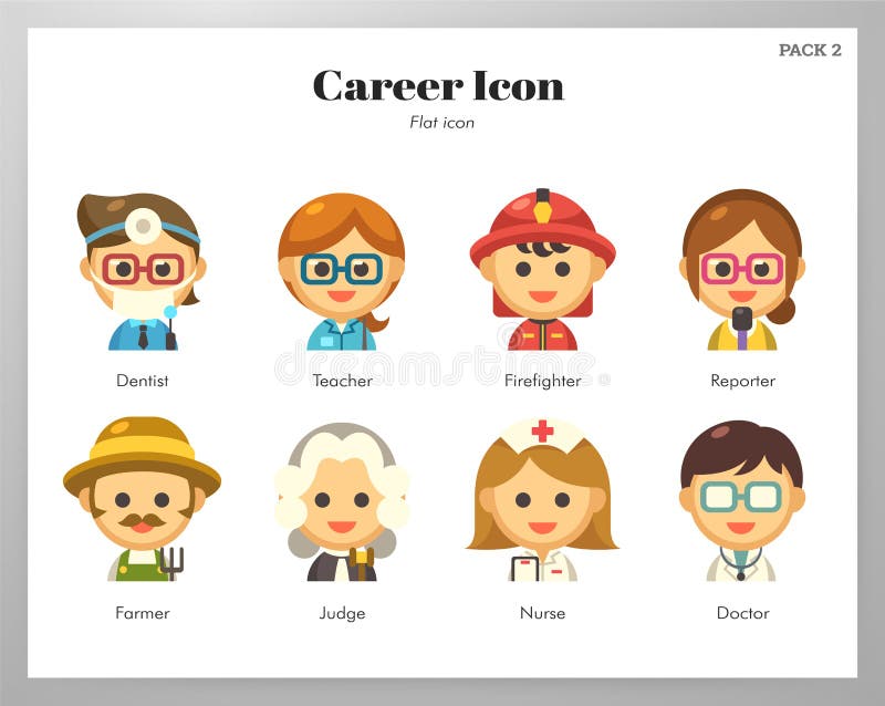 Career icon flat pack stock vector. Illustration of interview - 145837467