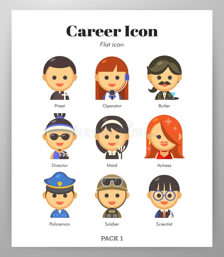 Career icon flat pack stock vector. Illustration of chemistry - 145840614