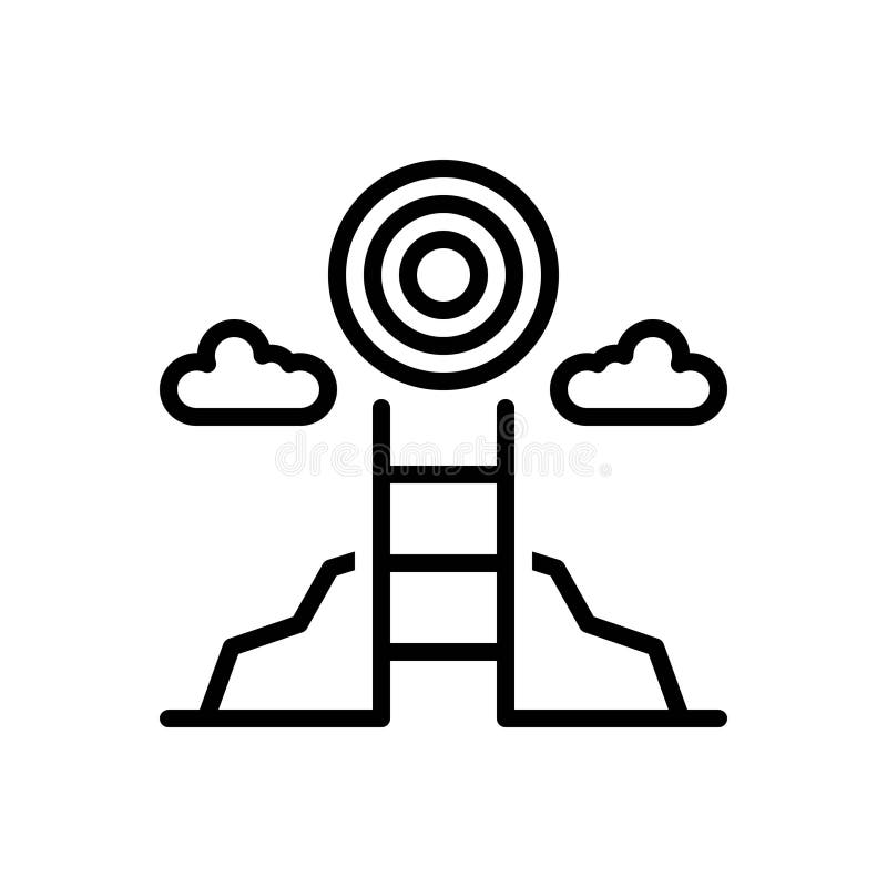 Black Line Icon for Career, Goals and Achieve Stock Vector ...