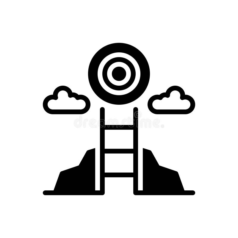 Black Solid Icon for Career, Goals and Ladder Stock Illustration ...