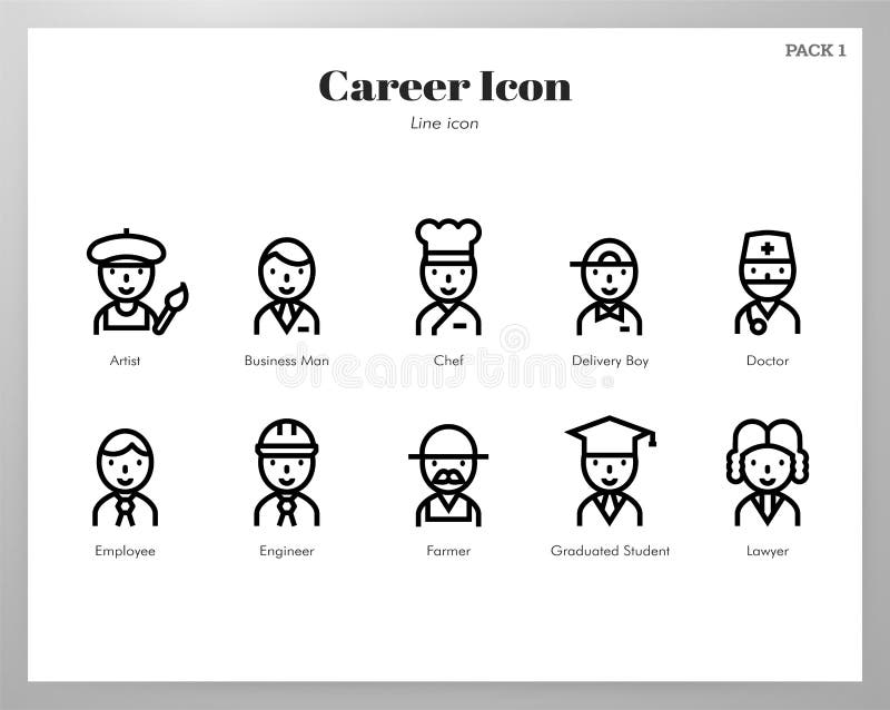 Career icons Line pack stock vector. Illustration of delivery - 154642939