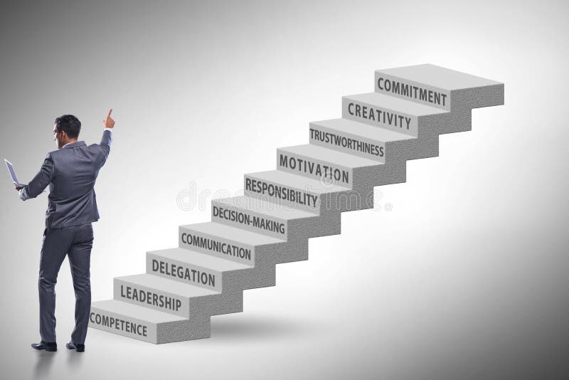Career Ladder Concept with Key Skills Stock Illustration - Illustration ...