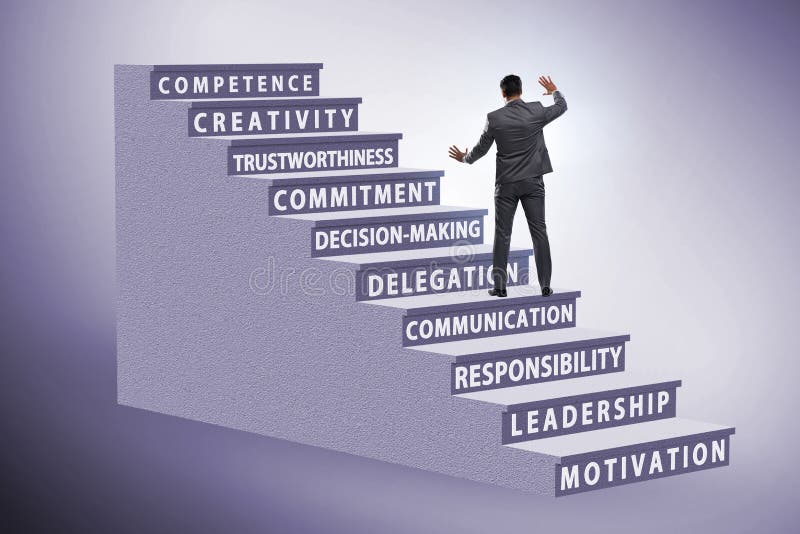 Career Ladder Concept with Key Skills Stock Image - Image of character ...