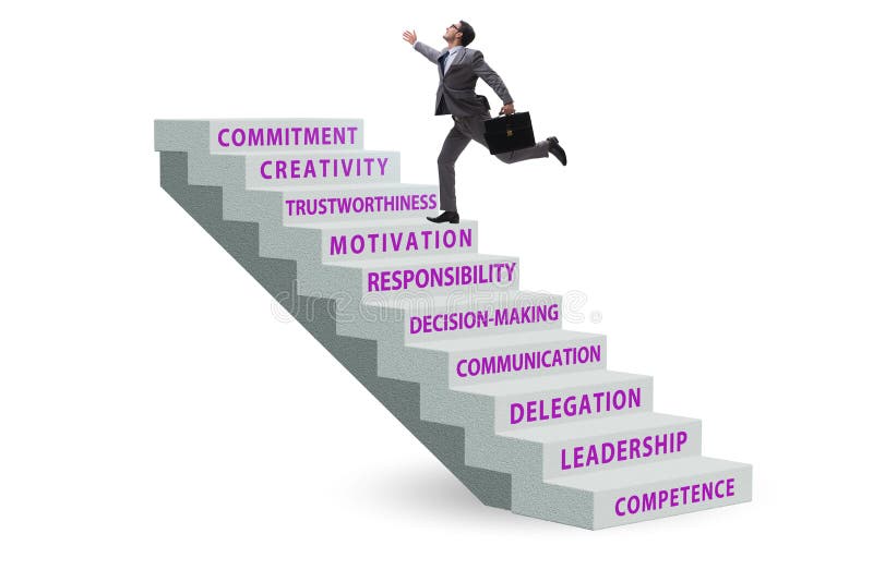 Career Ladder Concept with Key Skills Stock Photo - Image of objective ...