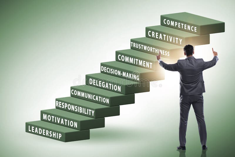 Career Ladder Concept with Key Skills Stock Image - Image of employee ...