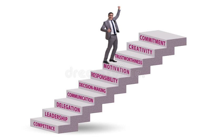 Career Ladder Concept with Key Skills Stock Illustration - Illustration ...