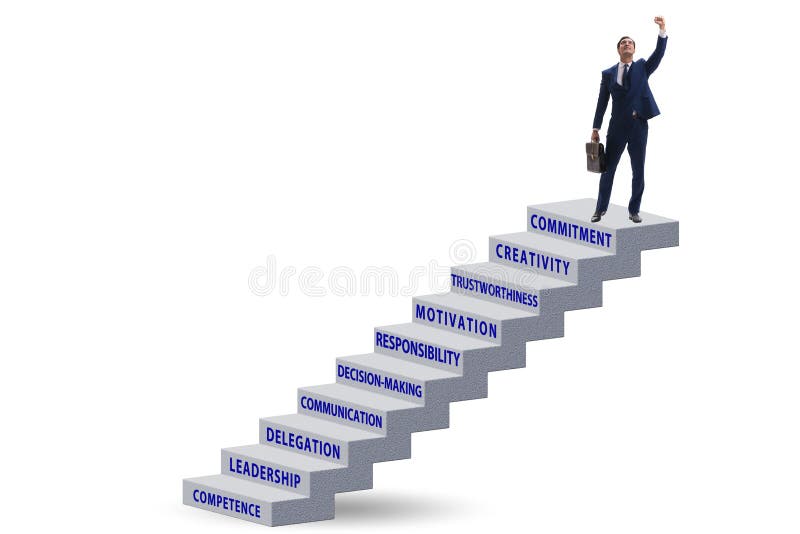Career Ladder Concept with Key Skills Stock Image - Image of male ...