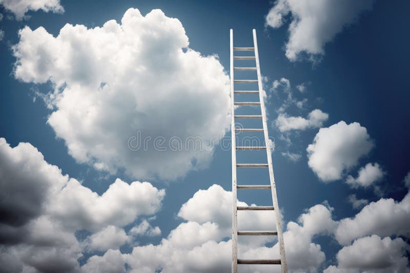 Career Ladder Concept Made with the Ladder Going Up into the Sky ...
