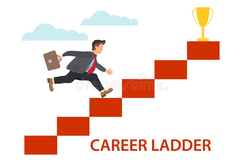 Career Ladder. a Man Climbs the Career Ladder Stock Illustration ...