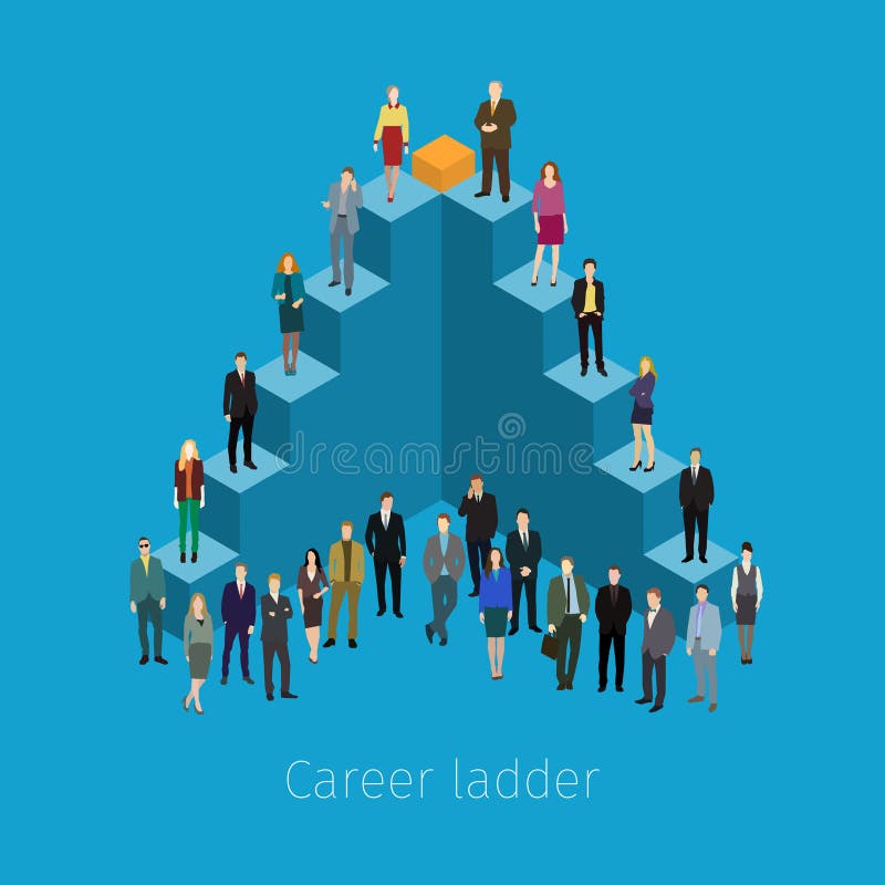 Career ladder with people. stock vector. Illustration of path - 68101336