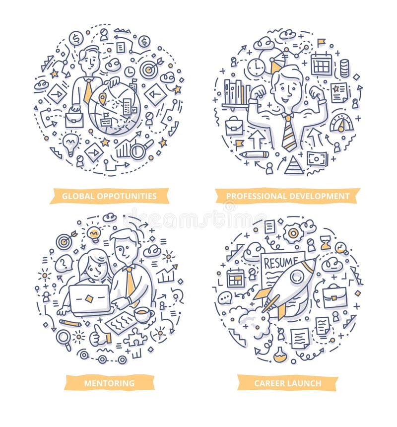 User Experience Doodle Illustrations Stock Vector - Illustration of ...