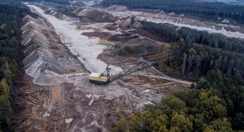 Top View of Mining Machines in Limestone Mine Stock Photo - Image of ...
