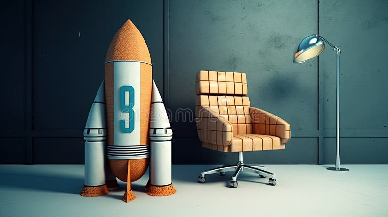 Career Opportunities. Office Armchair with Rocket Generative Ai Stock ...